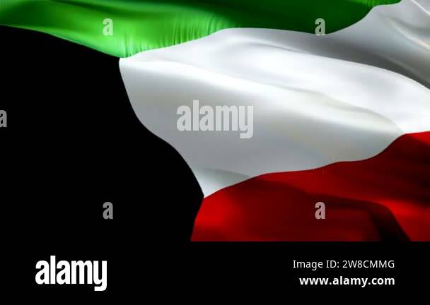 Kuwait waving flag. National 3d Kuwait flag waving. Sign of seamless ...