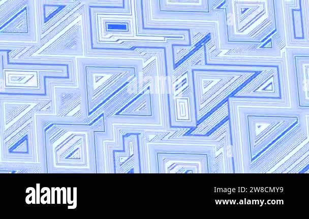 Moving geometric pattern with maze elements. Design. Hypnotic animation ...