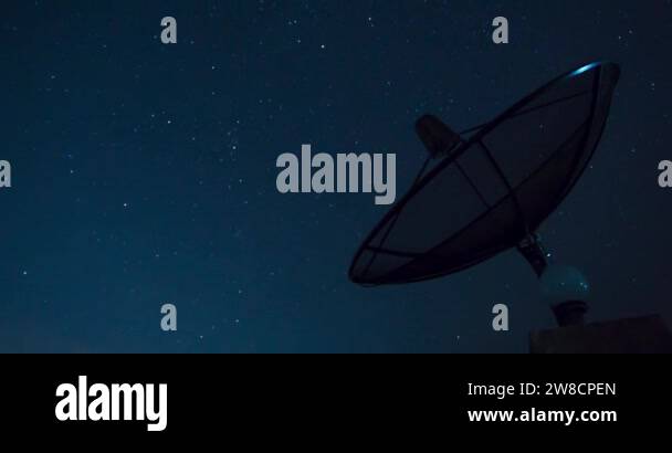 Stars Sky Turning Space Astrophotography Time Lapse with Satellite dish ...