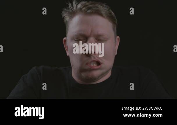Man's face is blown in wind; shot on Phantom Flex 4K at 1000 fps Stock ...