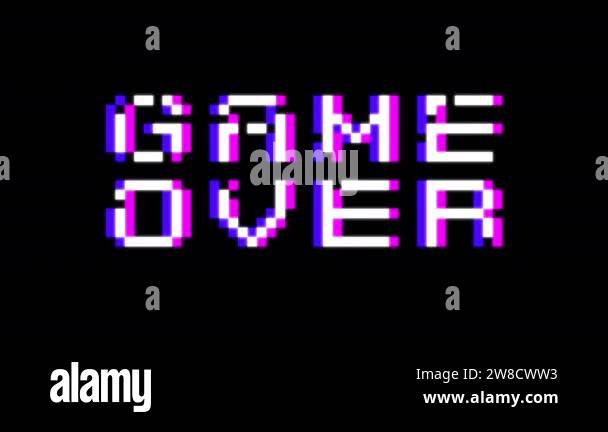 Pixel Art Game Over. Alpha channel. Looped animation Stock Video ...