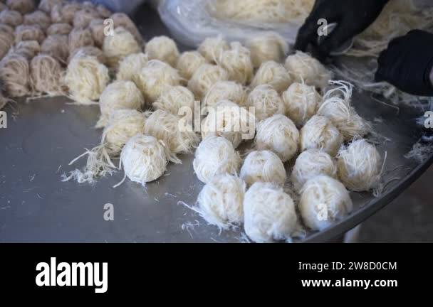 Making Traditional Turkish Famous Cotton Candy Named Pismaniye Stock ...