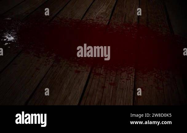 This horror animation shows a bloody trap door slightly open from which ...