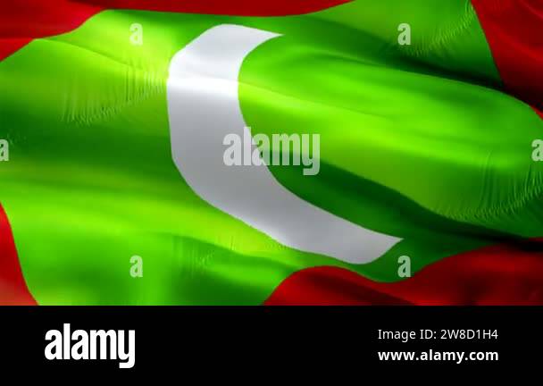Maldives waving flag. National 3d Maldive flag waving. Sign of Maldives ...