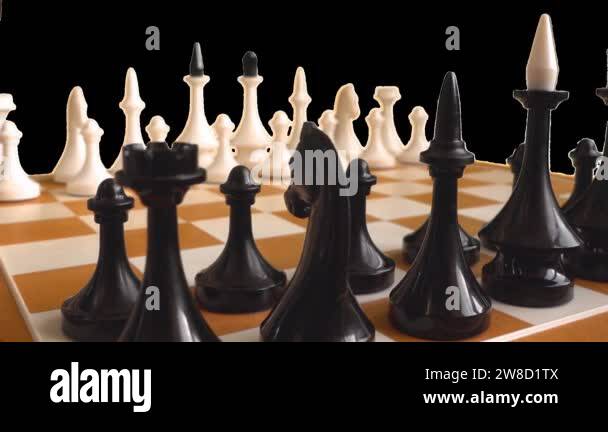 Chess on a chessboard. Alpha channel included. You can insert your ...