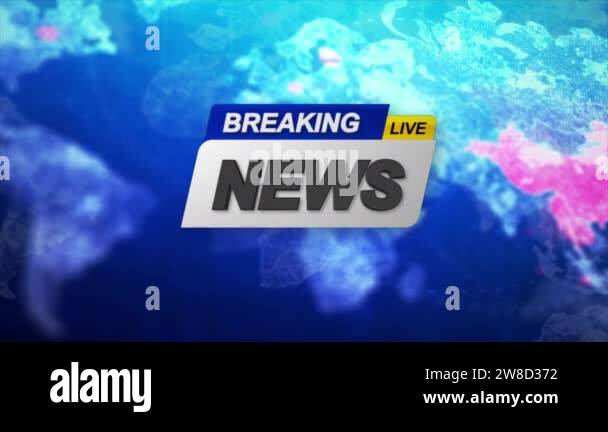 Breaking News template, Collection of news TV program titles on dark ...