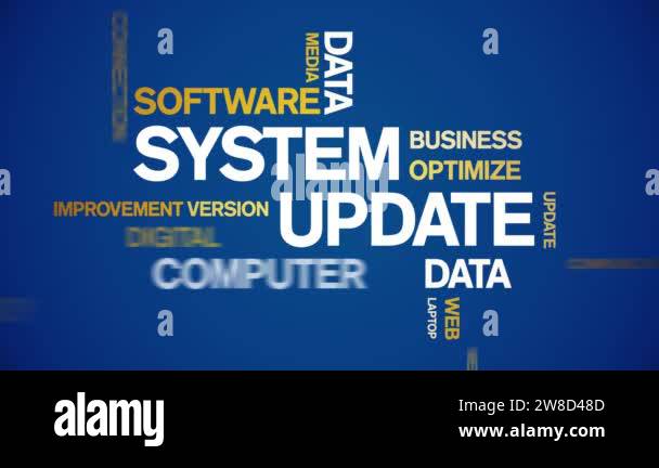 System Update animated word cloud,animation kinetic typography seamless ...