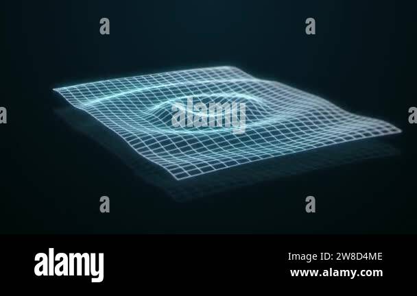 4K Sonar Wave Scan WireFrame Rotation Loop Animation. Digital ...