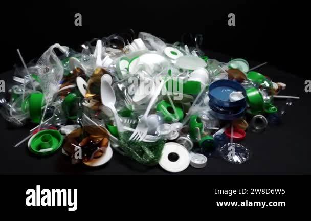 Single use plastic garbage from one household. Bring awareness to over ...