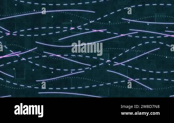 4k Data Line Stream Network Background Loop Animation Digital Line