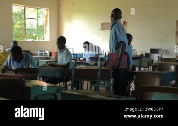 Lesson, Classroom filled with students in Kenya, Africa Stock Video ...