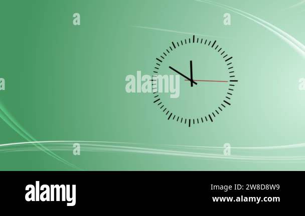 Green background with abstract wind and clock Stock Video Footage - Alamy
