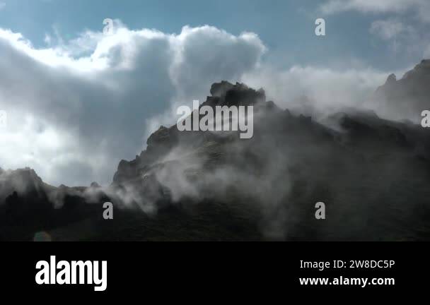 Iceland. Geothermal field with fumaroles and geysers. Area with natural ...