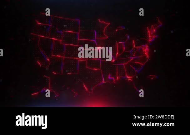 United States map digital 4k background Stock Video Footage - Alamy