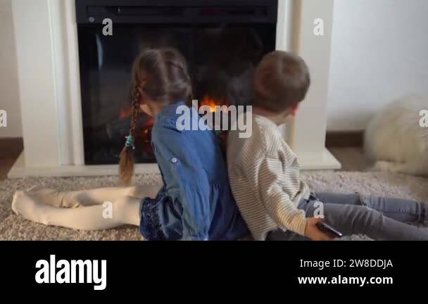 Friendship, family, games concepts - Two smiling preshool, toddler children playing. laughing ...