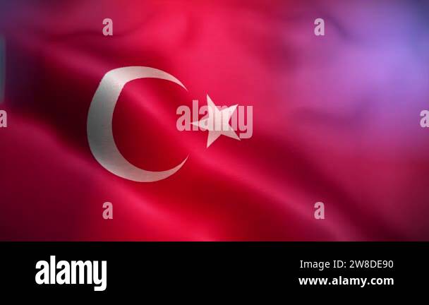 International flag of Turkey. Turkey flag seamless closeup waving ...