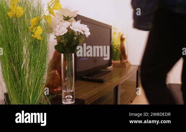 Woman switch off tv home Stock Videos & Footage - HD and 4K Video Clips ...