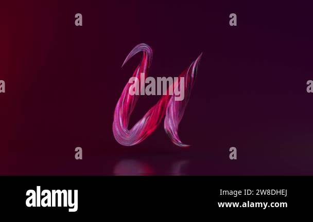 Collection Living Alphabet. Unique twisted letters. Pink color. Letter ...