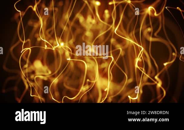 Abstract Gold Strings Waving Fx Background Loop/ 4k animation of an ...