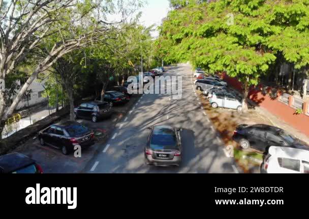 Parking Lot for Employee Top View as Car Pass through Stock Video ...