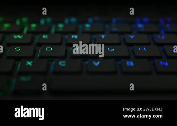 Keyboard with RGB backlit illumination changing colors for virtual ...