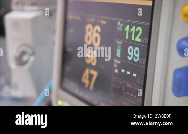 modern medical equipment connected to patient during operation under ...