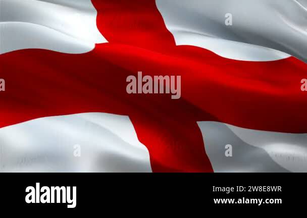 England flag Motion Loop video waving in wind. Realistic English Flag ...