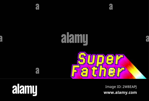 Super Father word. 4k animated with long layered multicolored shadow ...