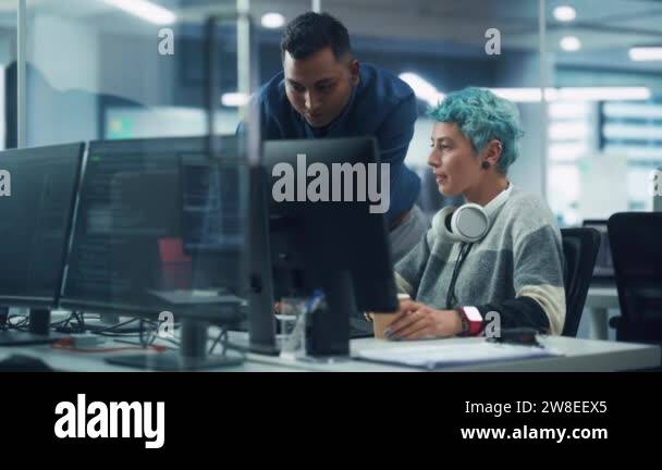 People talk computer in office Stock Videos & Footage - HD and 4K Video ...