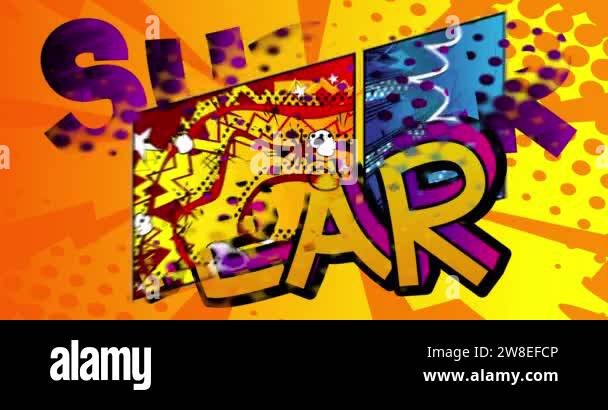 Super Fear. Comic Book Words Motion poster. 4k animated Comics text ...