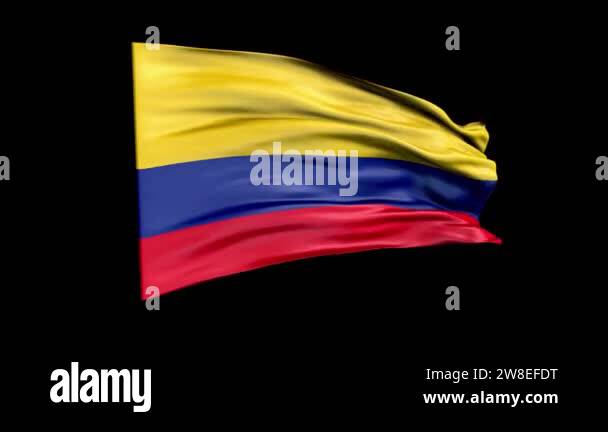 Realistic Colombia flag is waving 3D animation. National flag of ...