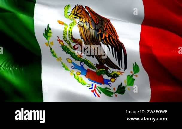 Mexico flag video waving in wind. Realistic Mexican Flag background ...