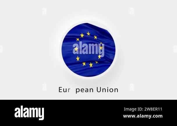 European Union Circular Flag Loop. Animated national flag of European ...