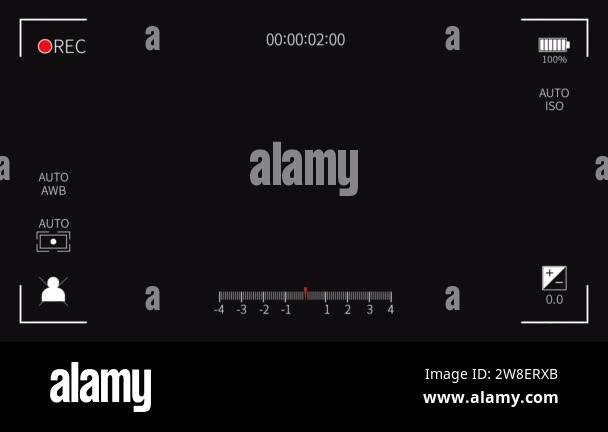 Camera Digital Viewfinder Recording Preview Screen on black background ...