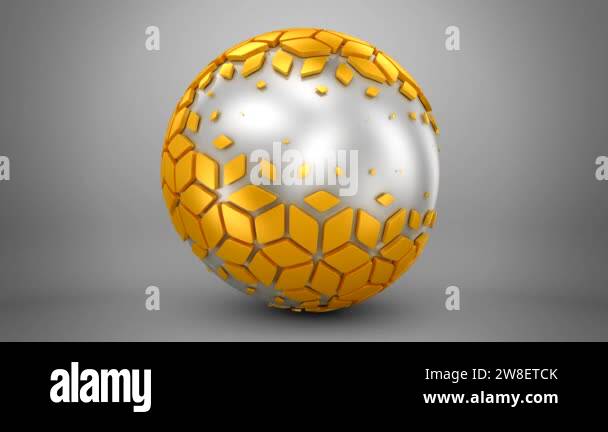 Animated Geometric Shape. Gray background, loop, 2 in 1, alpha matte ...