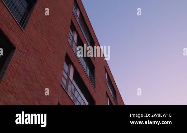 Modern Nordic Architecture. The bricks facade of a modern residential ...