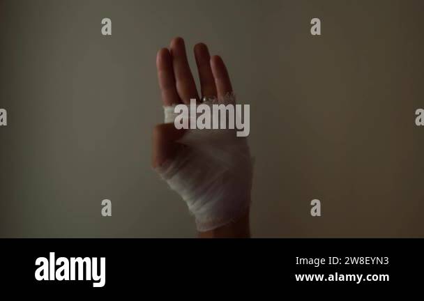 Mans hand showing help gesture of palm and asking for help with hand ...