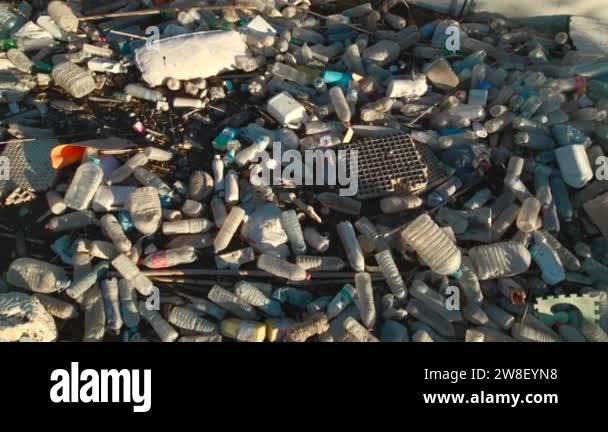 Spain - December 13, 2021: Aerial shot, waterfront scrap-heap pile of ...