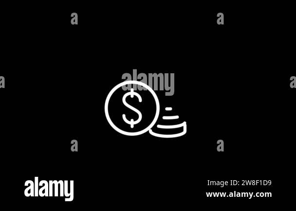 Animated finance icon with alpha channel. Transparent background. Line ...