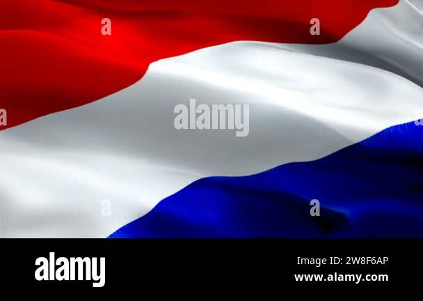 Netherlands flag Motion Loop video waving in wind. Realistic Holland ...