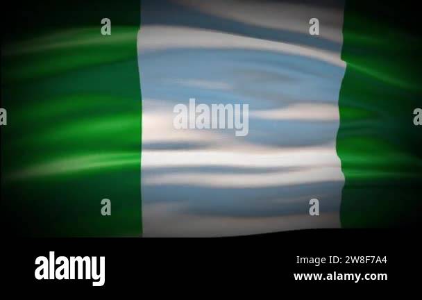 Animation Nigeria flag is waving seamless loop. Nigeria flag waving in ...