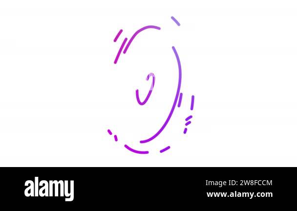 Drawing biometric data of a person. Animation gradient fingerprint on a ...