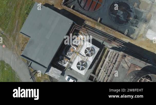 Factory cooling system. Wet type cooling tower. Cooling tower at the ...