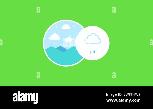 4k video of cartoon weather forecast icons Stock Video Footage - Alamy