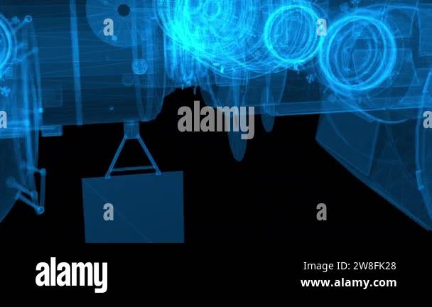 Gateway Module -outline- 3d animation model on a black background Stock ...