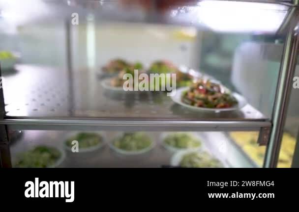 Canteen self service food display plate Stock Videos & Footage - HD and ...