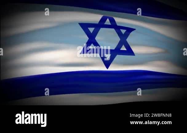 Animation Israel flag is waving seamless loop. Israel flag waving in ...