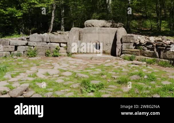 The North Caucasus. Megalithic dolmen in the valley of the river Zhane ...
