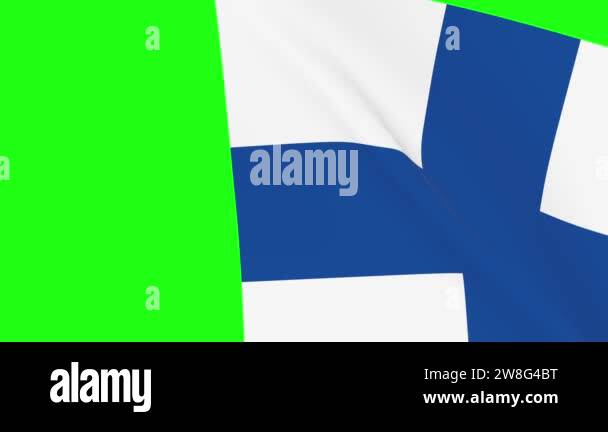Finnish waving flag transition 4k and 1080 HD seamless loop animation ...
