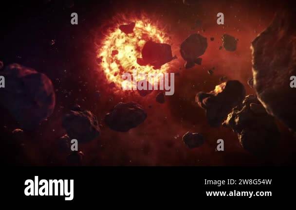 Sun star surface with solar flares, burning of sun animation 3D ...